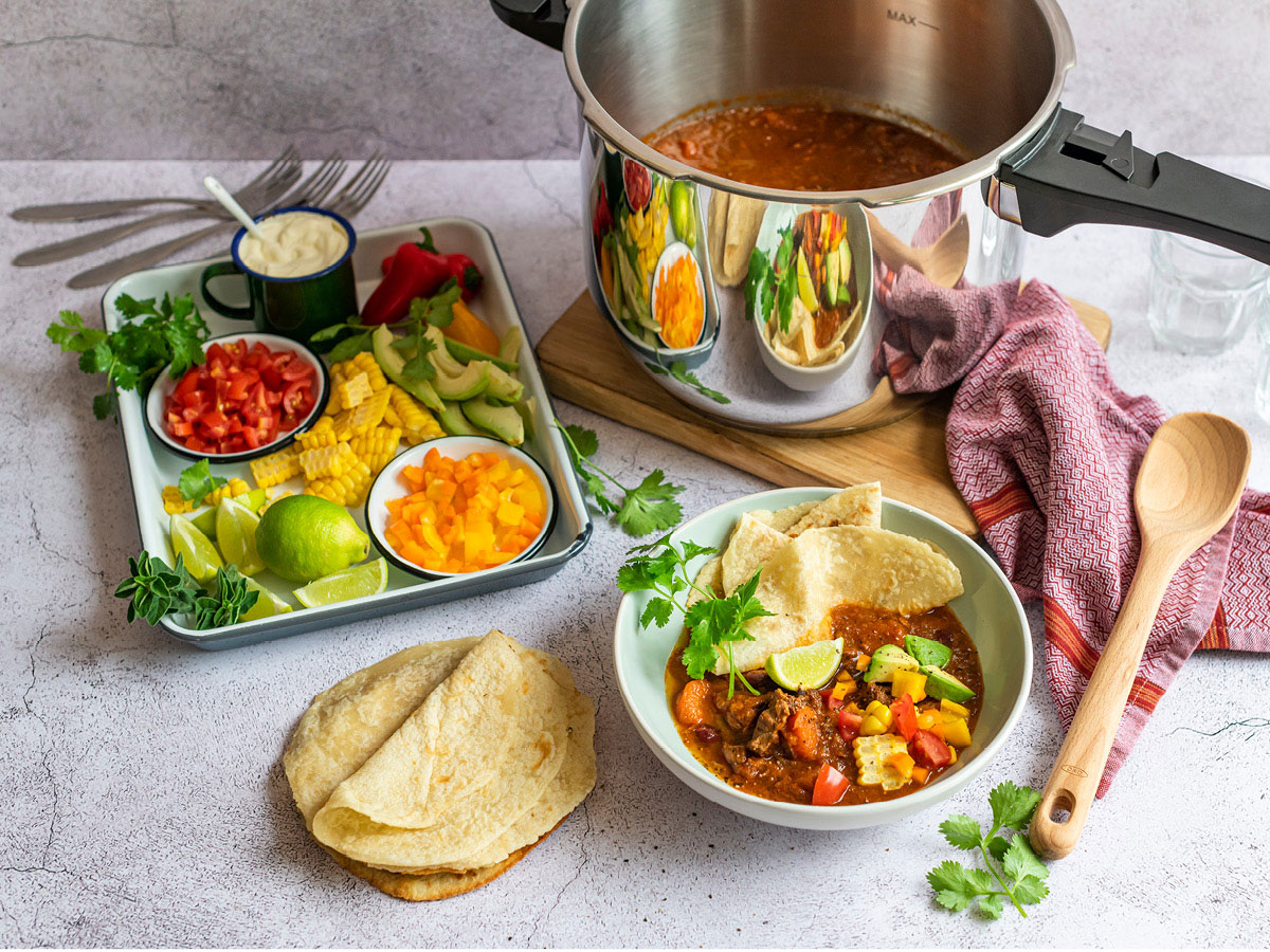 Mexican-style beef stew | Soups Recipes | AMC Cookware