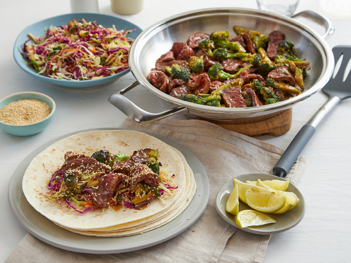 STICKY BEEF AND BROCCOLI WRAPS WITH SLAW | Budget Friendly Recipes ...